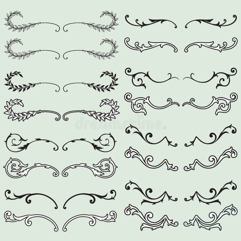 Symmetrical Floral Decorative Elements Stock Illustrations – 17,442 Symmetrical Floral ...