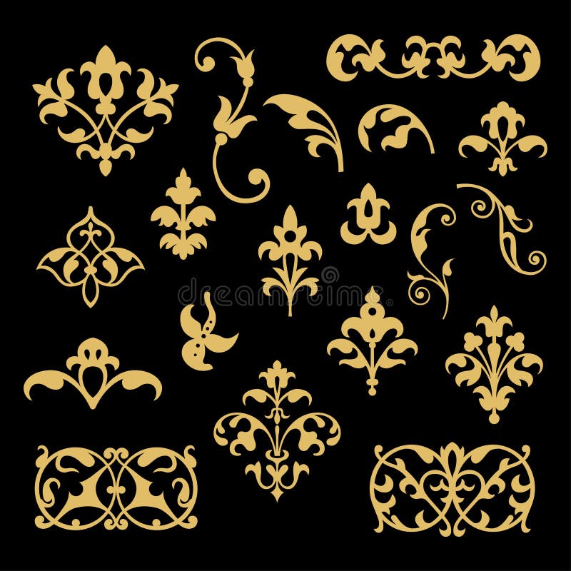 Decorative elements stock vector. Illustration of divider - 253600690