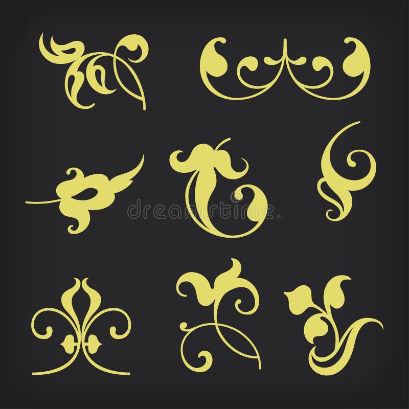 Decorative elements stock vector. Illustration of floral - 255219080