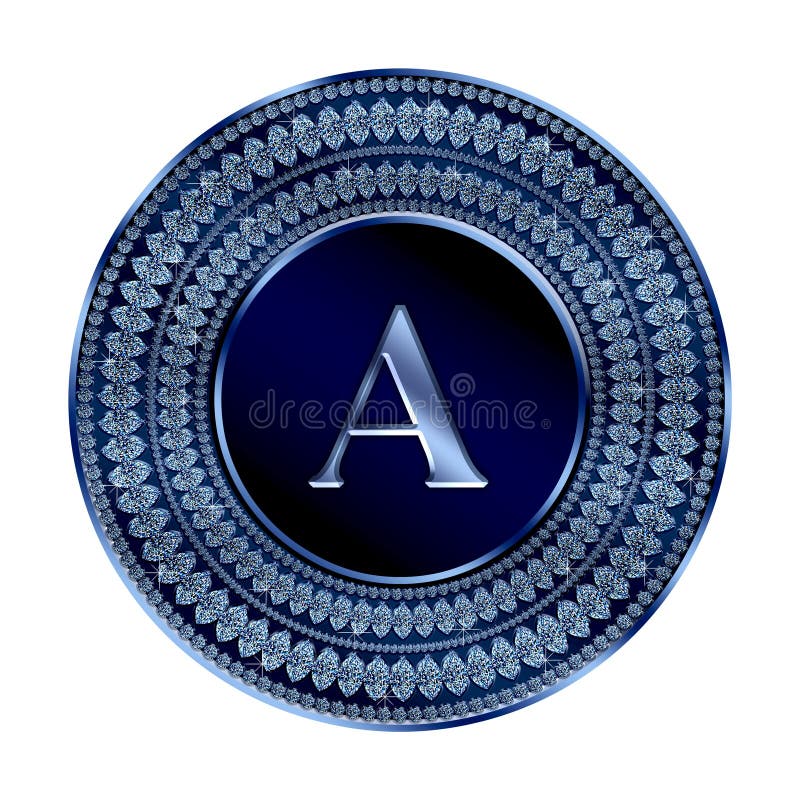 A Decorative Emblem Features the Letter "a" in the Center. Stock ...