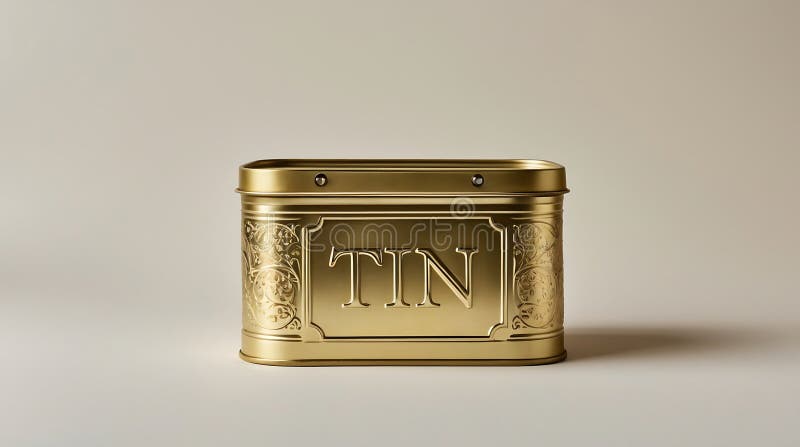Decorative Embossed Tin Container Featuring an Intricate Design and Tin ...