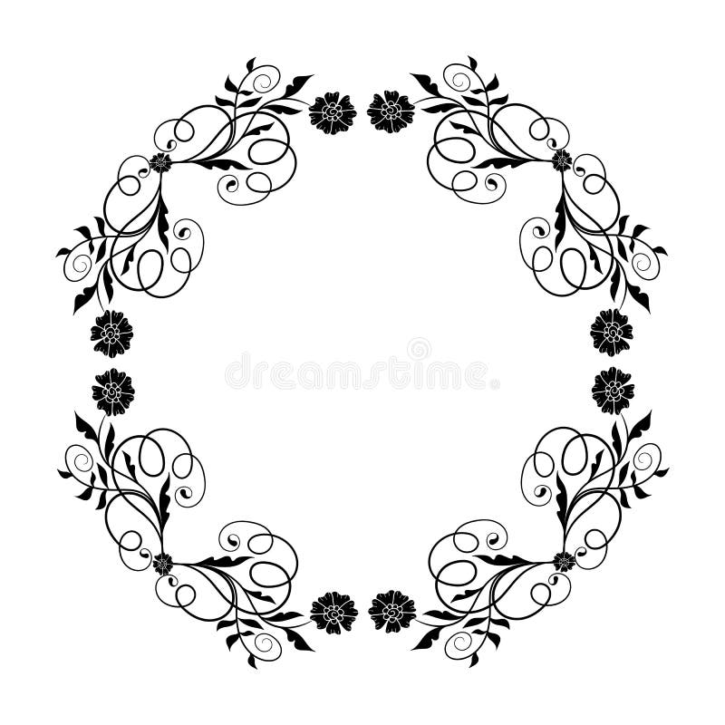 Decorative Empty Floral Frame. Temlate for Greeting Card, Invitation ...