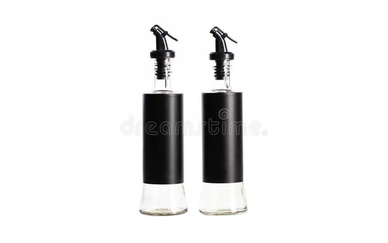 Decorative Empty Oil Bottles for the Kitchen on a White Background ...