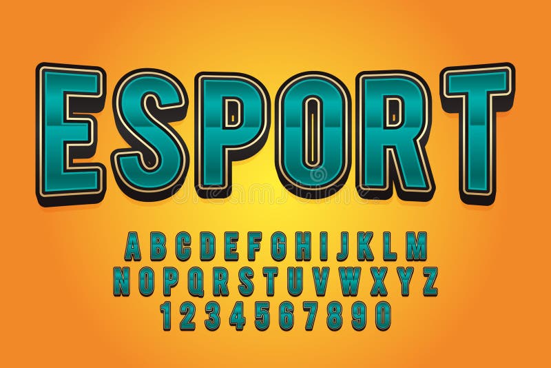 Decorative Esport Font and Alphabet Vector Stock Vector - Illustration ...