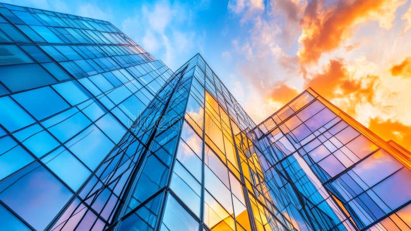 Decorative Exterior of a High-rise Office Building. Abstract Background ...