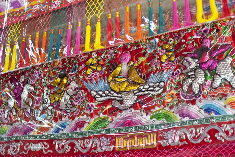 Decorative Fabric Covers in a Chinese Temple Stock Photo - Image of ...