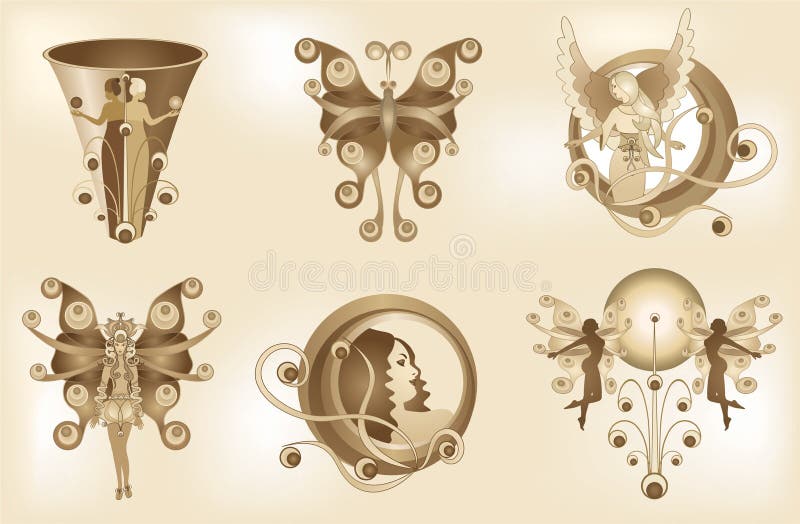 Decorative Fantasy Elements 3 Stock Vector - Illustration of innocence ...