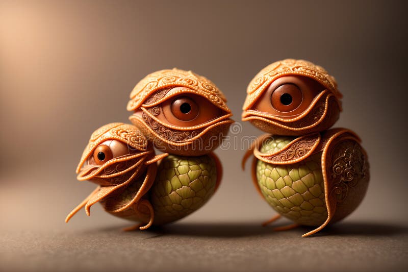 Decorative Figures of Strange Creatures, Cute and Weird at the Same ...