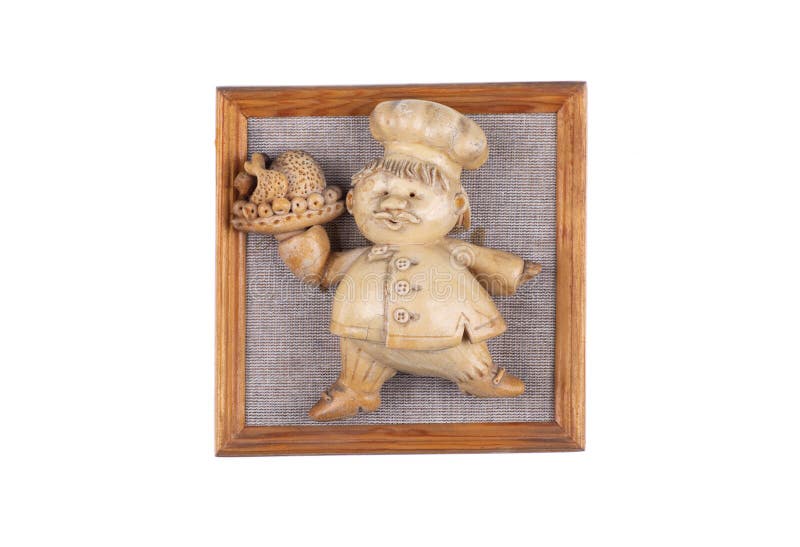 Decorative Figurine of a Chef in a Frame Isolated on a White Stock ...