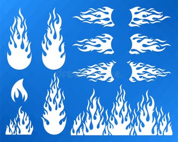 Decorative Fire Flame Design Elements Stock Vector - Illustration of ...
