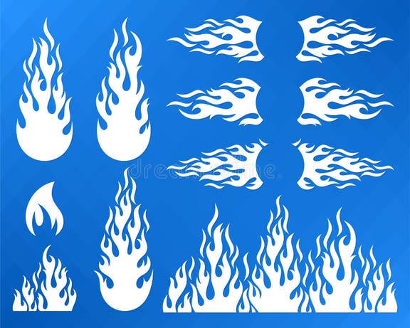 Decorative Fire Flame Design Elements Stock Vector - Illustration of ...