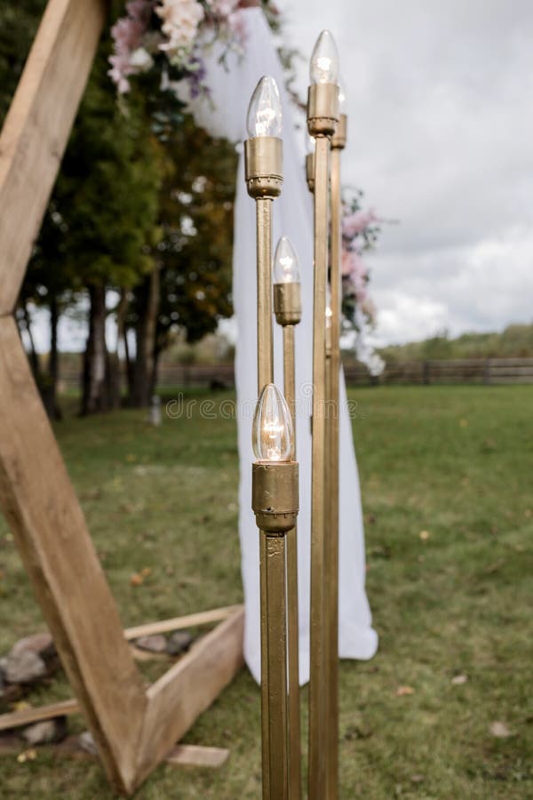 Decorative Floor Lamps for a Wedding Ceremony Stock Image - Image of ...