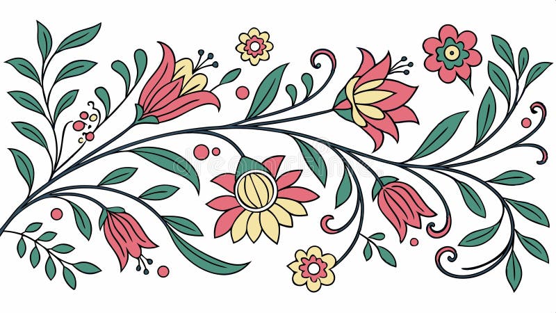 Decorative Floral Arrangement Botanical Pattern Element Vector Design ...