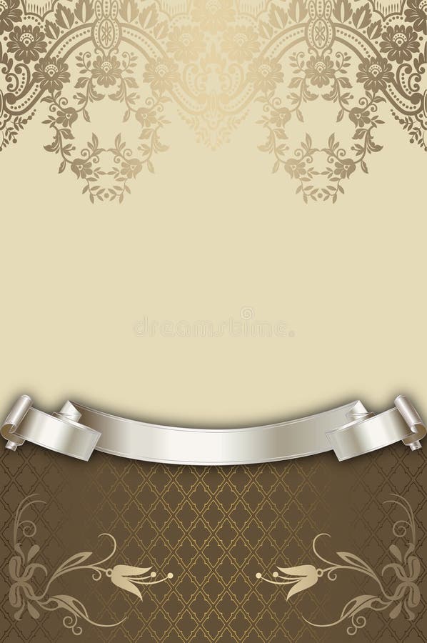 Decorative Floral Background with Elegant Ribbon. Stock Illustration ...