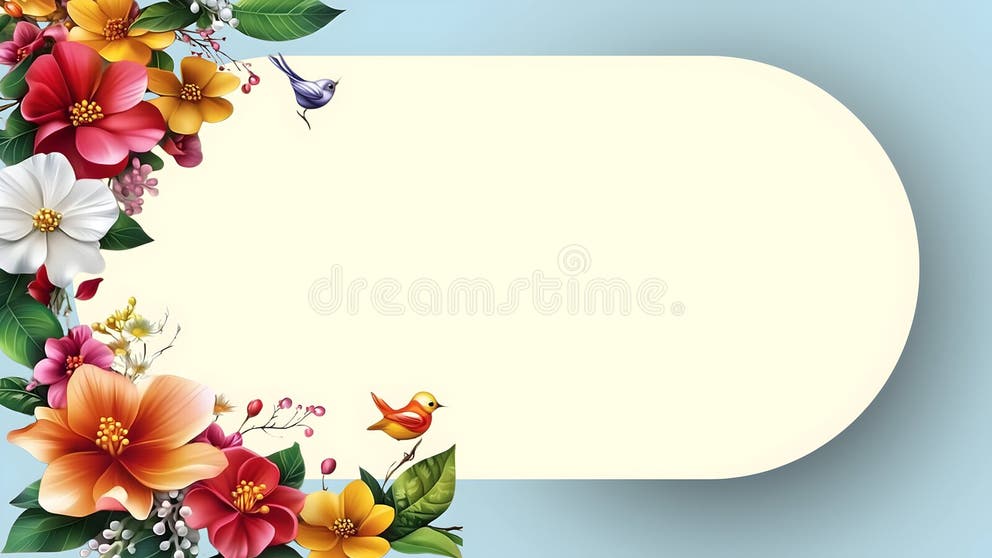 A Decorative Floral Border Surrounds a Blank Space for Text or Design ...