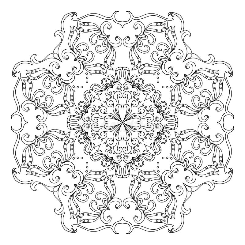 Decorative Floral Coloring Page Stock Illustration - Illustration of ...