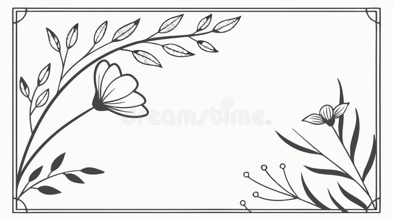 Decorative Floral Corner Design with Delicate Flowers and Leaves Vector ...