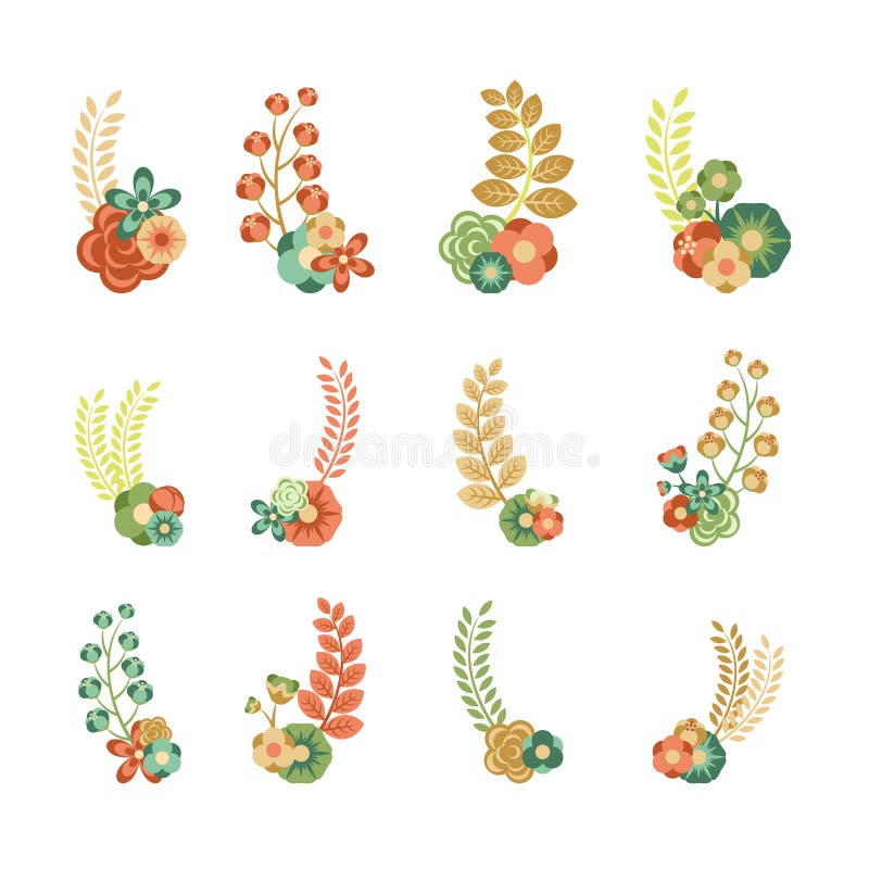 Decorative floral elements stock vector. Illustration of gardening ...