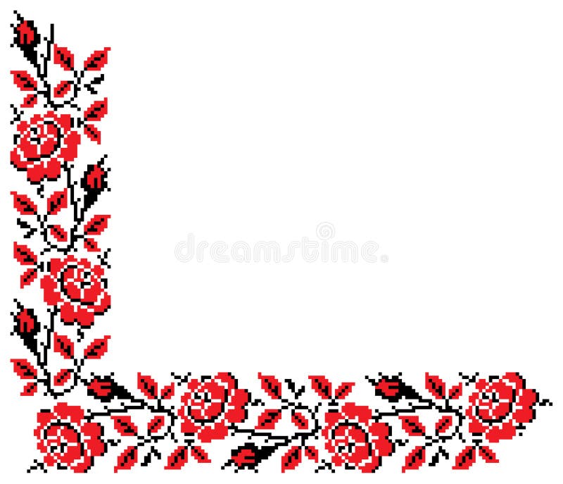 Russian embroidery stock vector. Illustration of decor - 12615379