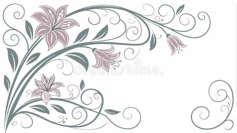 Decorative Floral Flourish Design Element Nature Vector Illustration ...