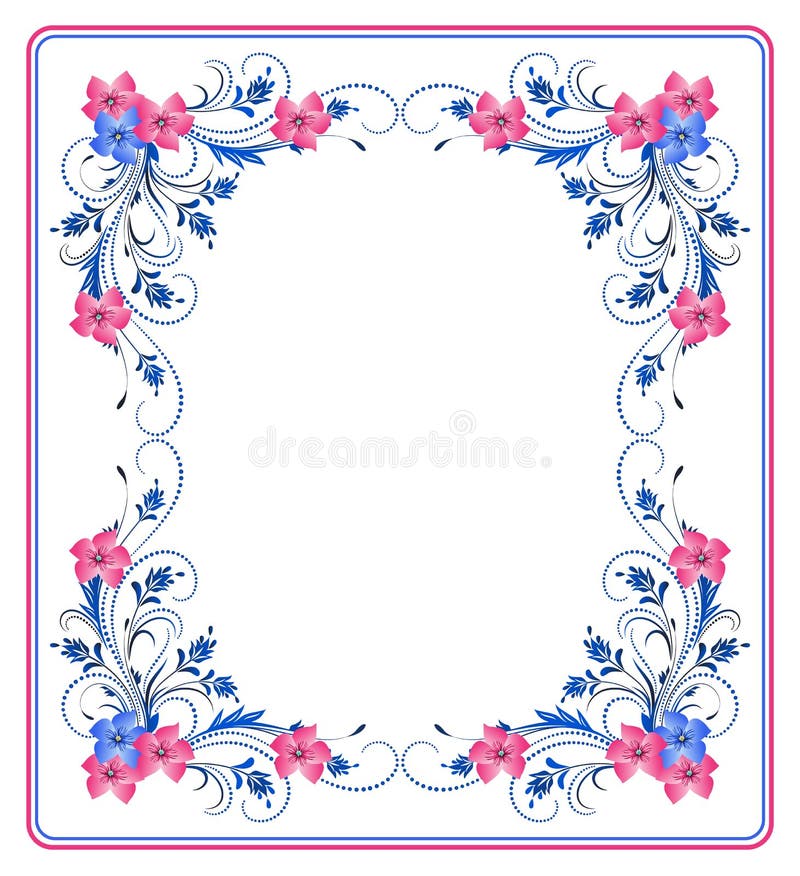 Decorative floral frame stock vector. Illustration of abstract - 251235753