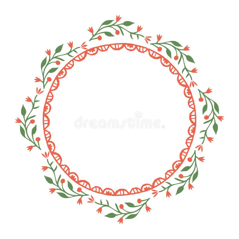 Decorative floral frame stock vector. Illustration of foliage - 267250371
