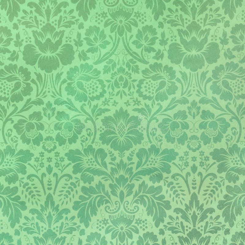 Decorative Floral Green Pattern on the Green Background Stock Photo ...