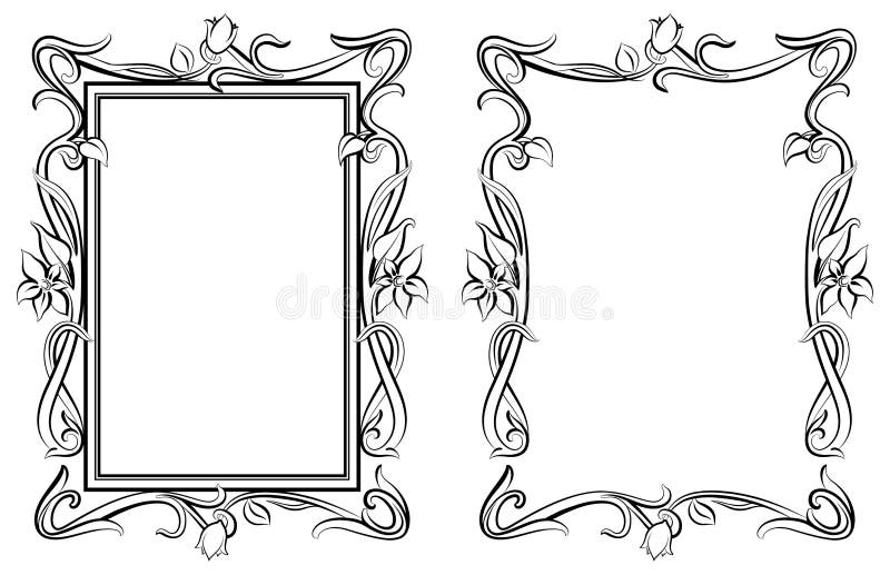 Decorative Floral Modern Style Frames Stock Vector - Illustration of ...