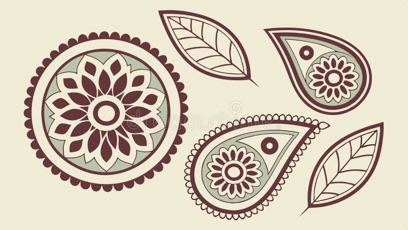 Decorative Floral and Paisley Pattern Design Elements Vector Design ...