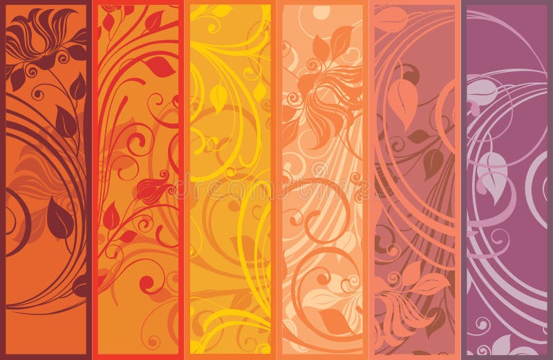 Decorative floral panels stock vector. Illustration of style - 8931589
