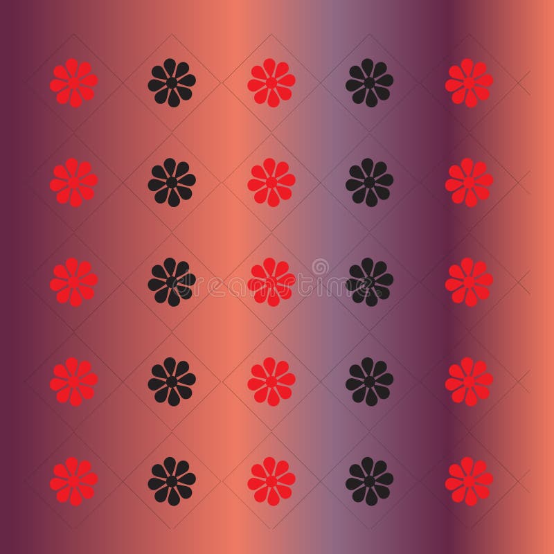 Decorative Floral Pattern with Contrasting Red and Black Flowers ...