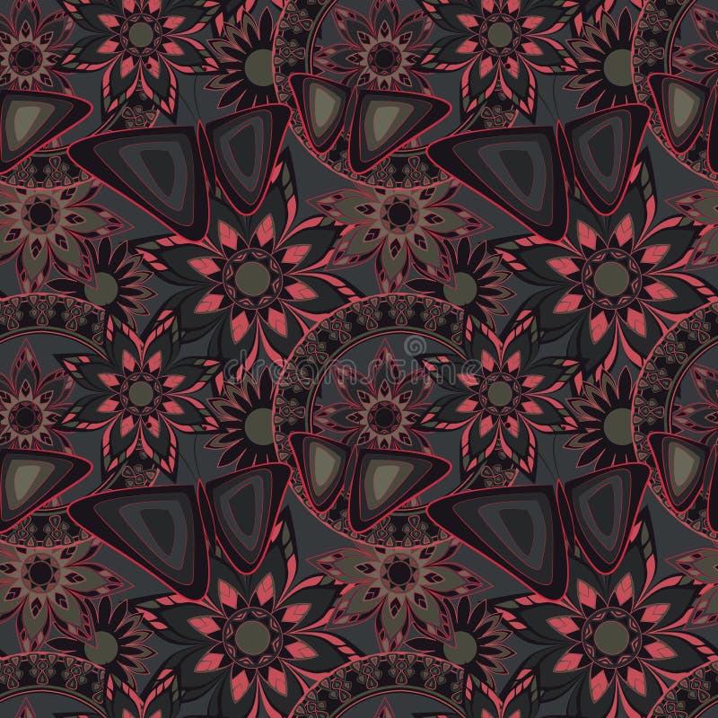 Decorative Floral Pattern. Vector Stock Illustration - Illustration of ...