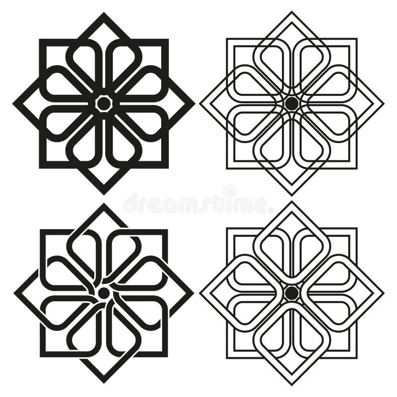 Decorative Floral Patterns. Black and White Design. Ornamental Abstract ...