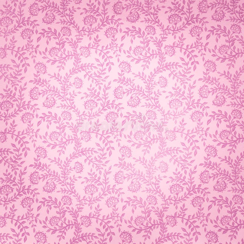 Decorative Floral Pink Pattern on the Pink Background Stock Image ...