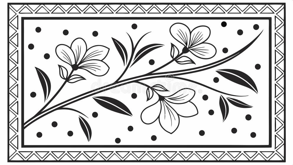 Decorative Floral Rectangular Frame Design Element Illustration Vector ...