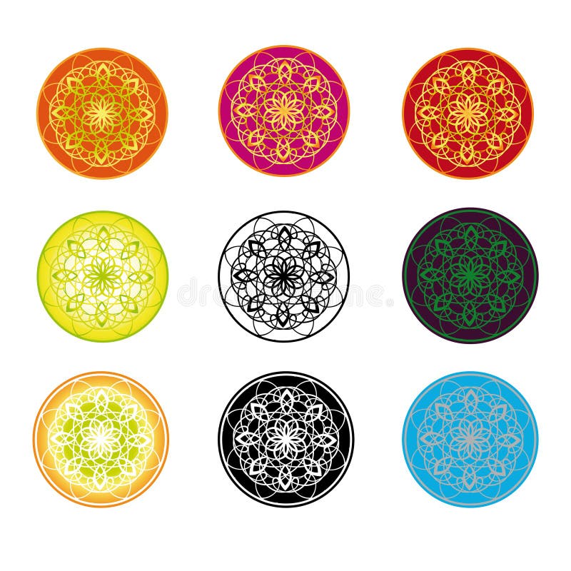 Decorative Floral Round Pattern Stock Vector - Illustration of flower ...