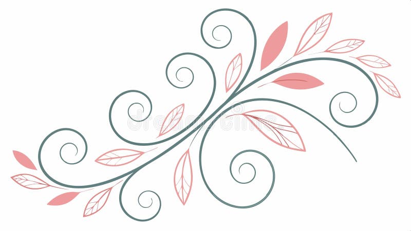 Decorative Floral Scroll Flourish Natural Vine Design Element Vector ...