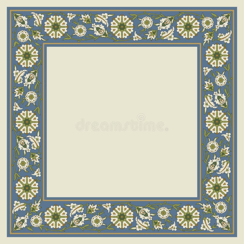 Decorative Floral Square Framework. Stock Vector - Illustration of ...
