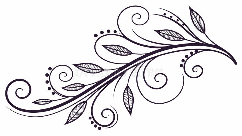 Decorative Floral Swirl Elegant Design Element, Vector Design ...