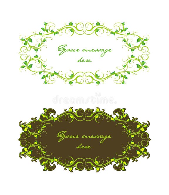 Decorative Floral Text Panel Stock Vector - Illustration of ornament ...