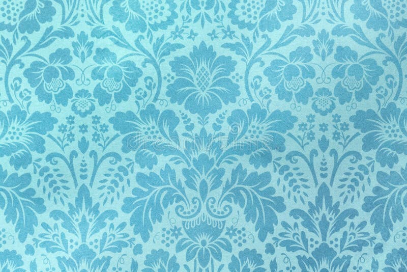 Decorative Floral Turquoise Pattern on the Turquoise Background Stock ...