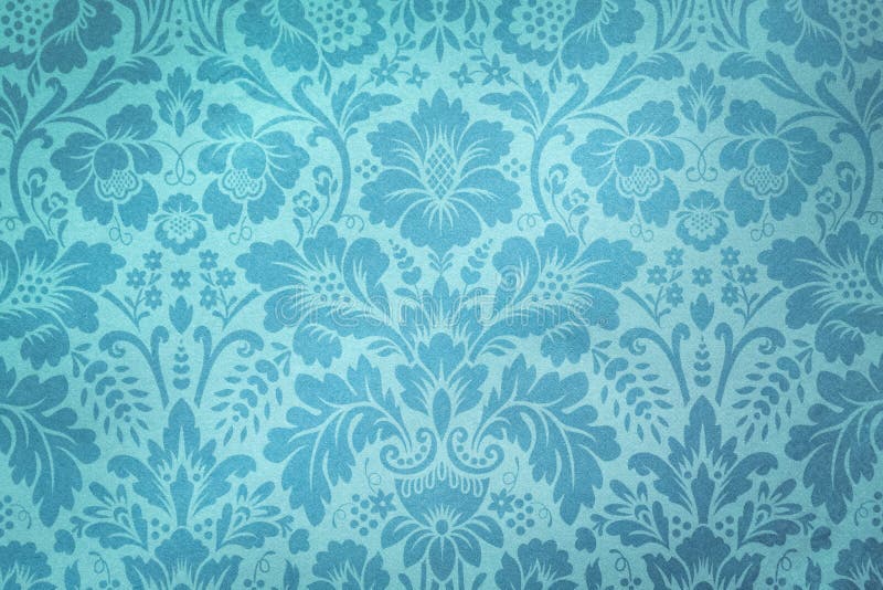 Decorative Floral Turquoise Pattern on the Turquoise Background Stock ...