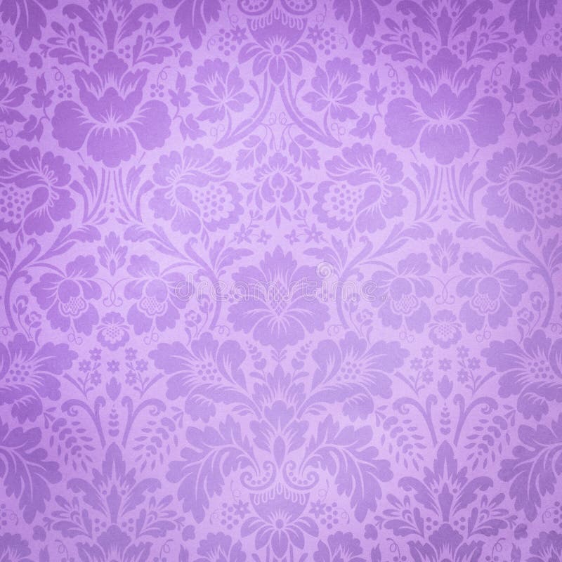 Decorative Floral Violet Pattern on the Violet Background Stock Photo ...
