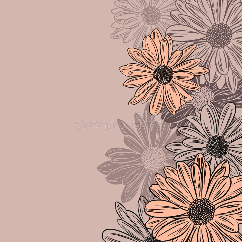 Decorative Flower Background with Flowers. Stock Vector - Illustration ...