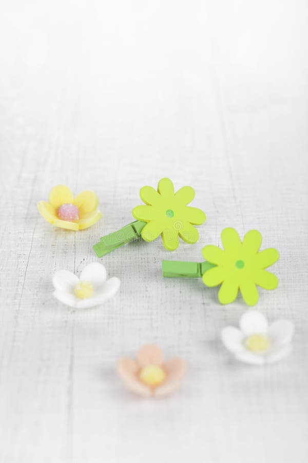 Decorative Flower Pegs with Sugar Flowers Stock Photo - Image of sweet ...