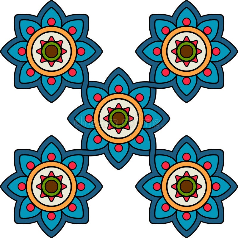 Decorative Flower Tile Pattern Geometric Mosaic Moroccan Ceramic ...