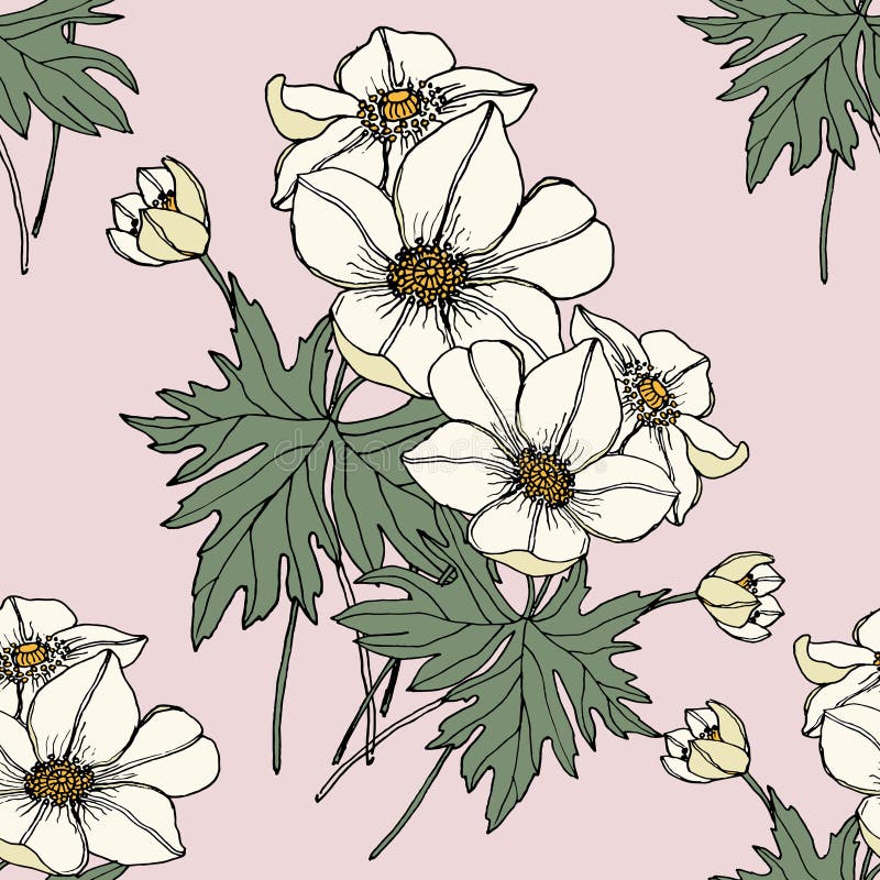 Decorative Flowers Anemone for Design. Vector Ornament from Flowers and ...
