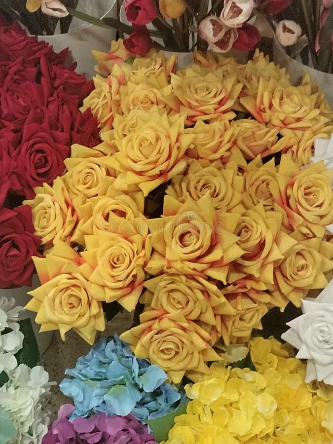 Decorative flowers stock photo. Image of flowers, artificial - 259108714