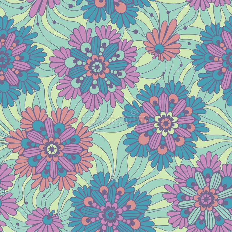 Floral Ornamental Seamless Pattern. Decorative Flowers Background Stock ...