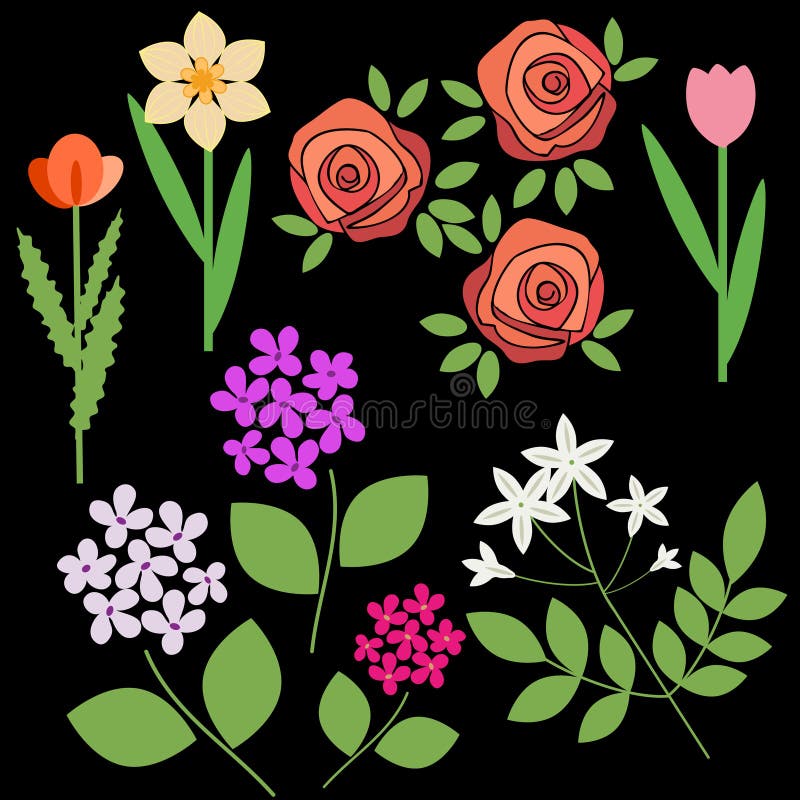 Decorative flowers stock vector. Illustration of spring - 47326155